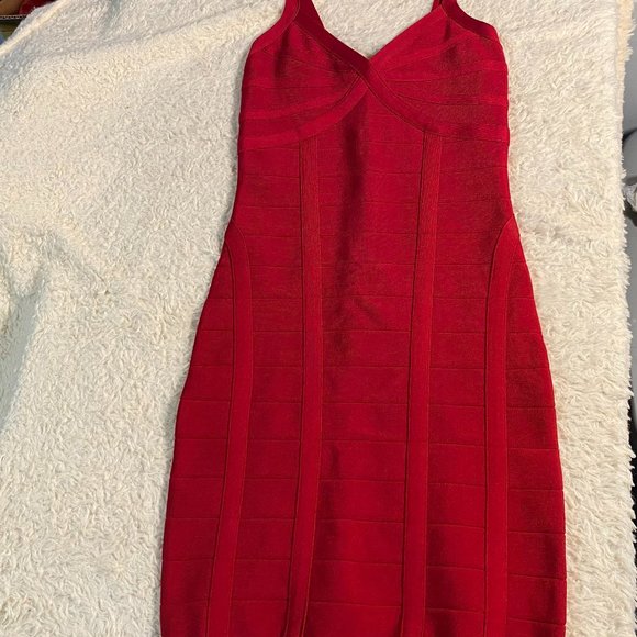 bebe | Dresses | Bebe Red Midi Dress | Poshmark